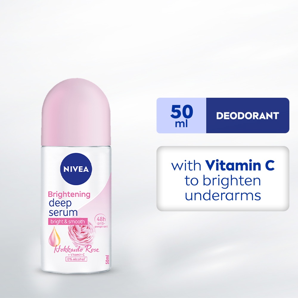 NIVEA Deodorant Brightening Hokkaido Rose Essence Anti-Perspirant Roll-on, 50ml | Shopee Philippines