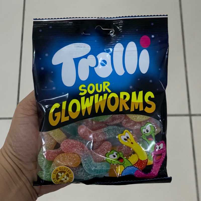 TROLLI SOUR GLOW WORMS GLUTEN-FREE GUMMY CANDY 100g | Shopee Philippines