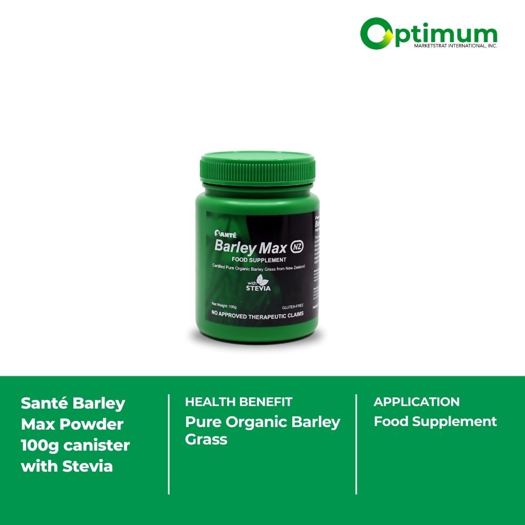 Sante Barley Max Powder 100g canister with Stevia Organic Barley Grass ...