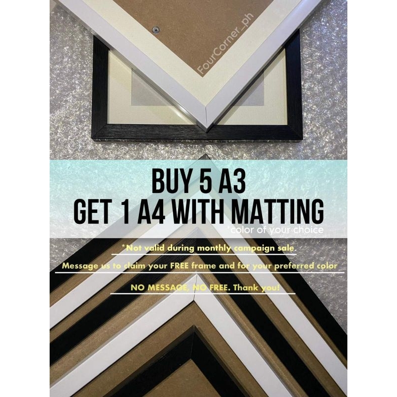 A3 glass Frame WITH MATTING INCLUDED ( fit for 10inch x 14.5inch ...