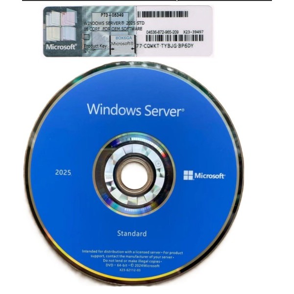 Windows Server 2025 Standard Edition I DVD Installer with COA Sticker ...
