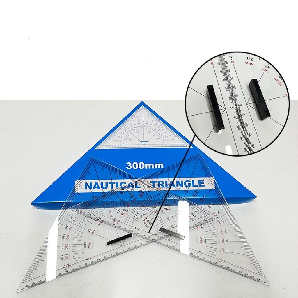 300mm Chart Drawing Triangle Ruler for Ship Drawing Nautical Protractor ...
