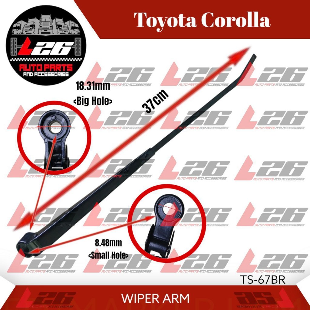 1PIECE Toyota Corolla Wiper Arm Assembly WITH NUT 37cm TS-67BR | Shopee ...