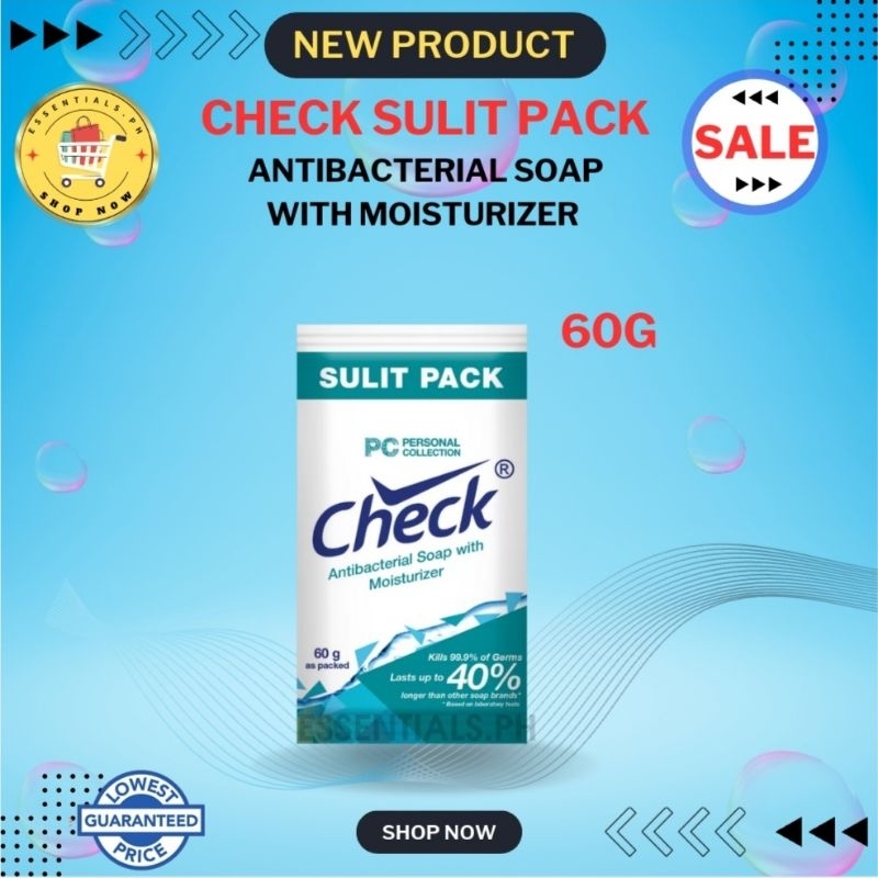 NEW CHECK SULIT PACK ANTIBACTERIAL SOAP 60G | Shopee Philippines