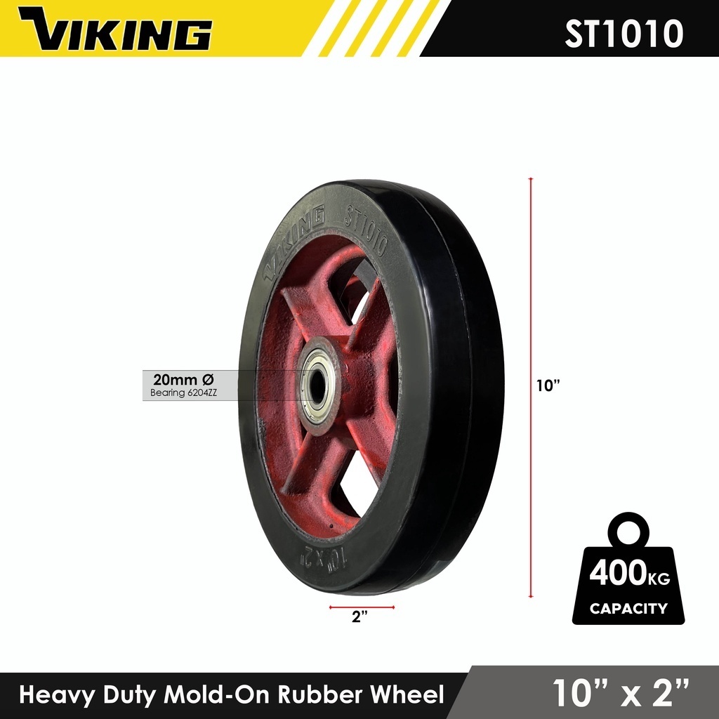 VIKING SOLID RUBBER WHEEL for Handtruck/Pushcart (kartilya) 6/8/10/12 ...