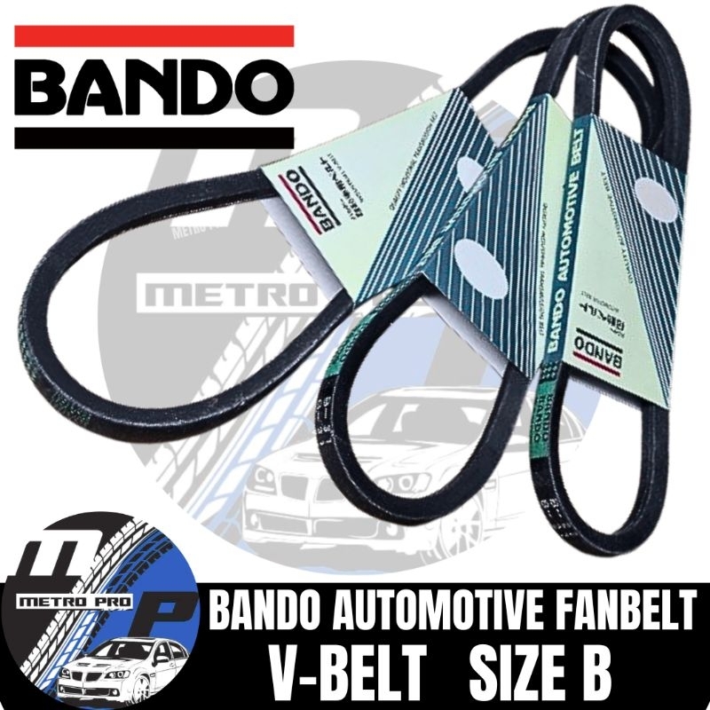 BANDO Automotive Fanbelt V-Belt (B-TYPE WITH OUT TEETH) Oil And Heat Resistant ORIGINAL PRODUCT ...