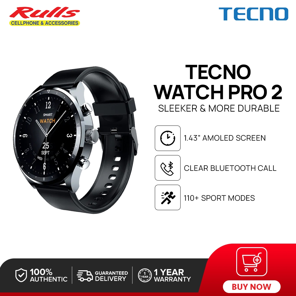 TECNO Watch Pro 2 Smartwatch | 1.43” AMOLED Screen | Clear Bluetooth ...