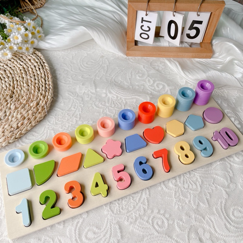 Educational Board 3in1 Shape/ number Matching Board | Shopee Philippines