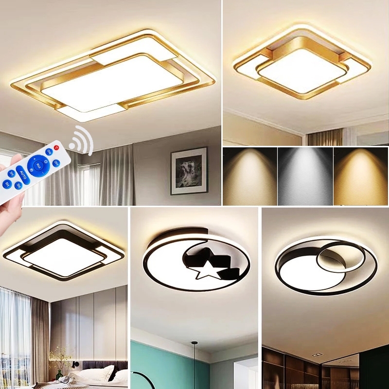 Ceiling Light 3 Color With Remote LED Living Room Bedroom Modern Simple ...