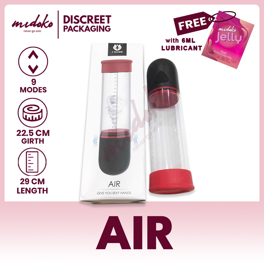 Midoko S-HANDE Air Red Electric Penis Enlargement Pump with Suction for ...