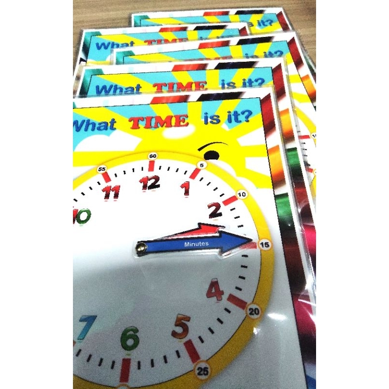 Clock telling time educational activity for kids laminated with marker ...
