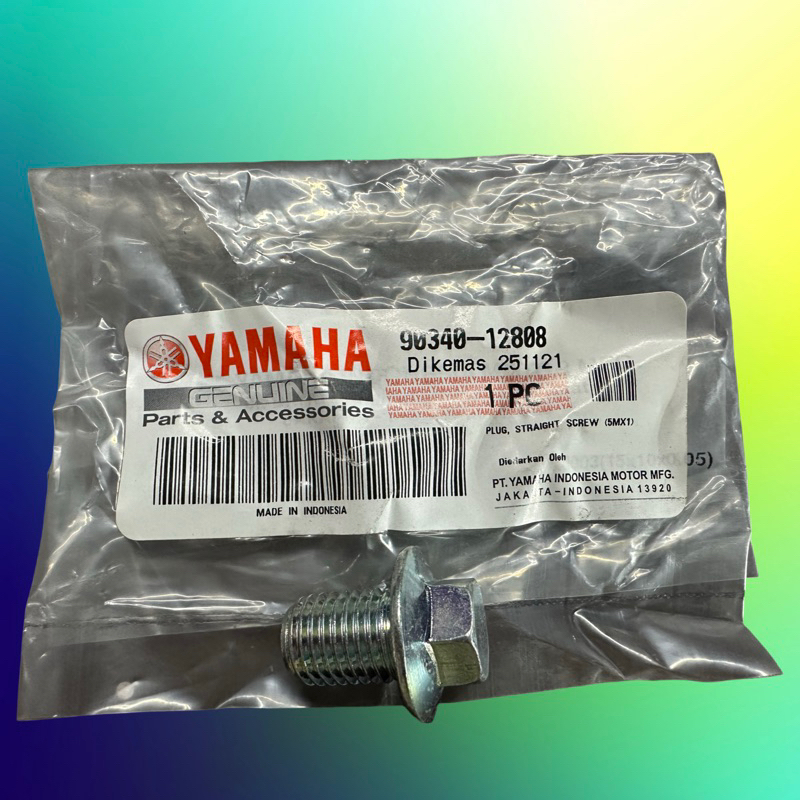 Yamaha Oil Drain Plug Straight Screw 90340-12808 Mio/Nmax/Aerox/M3 ...