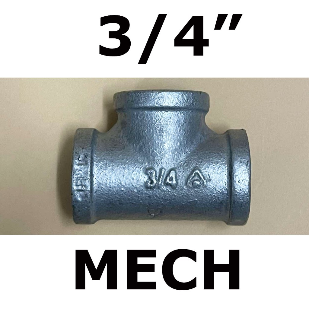 MECH GI TEE 3/4" SCH40 STANDARD GALVANIZED IRON ...