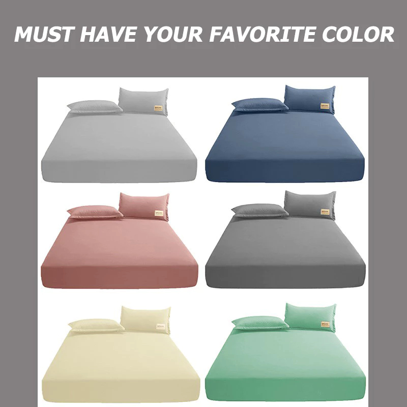 3in1 Fully Garterized Plain Bedsheets Bedsheet No Lukot No Gusot Queen ...