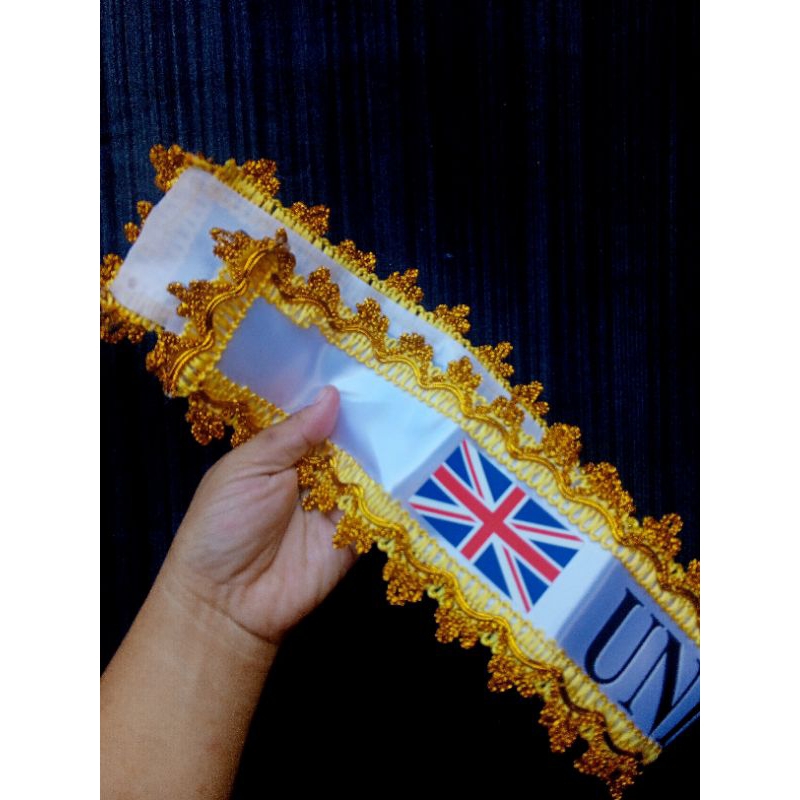UNITED NATIONS SASH WITH GOLD TRIMMINGS FREE FLAG | Shopee Philippines