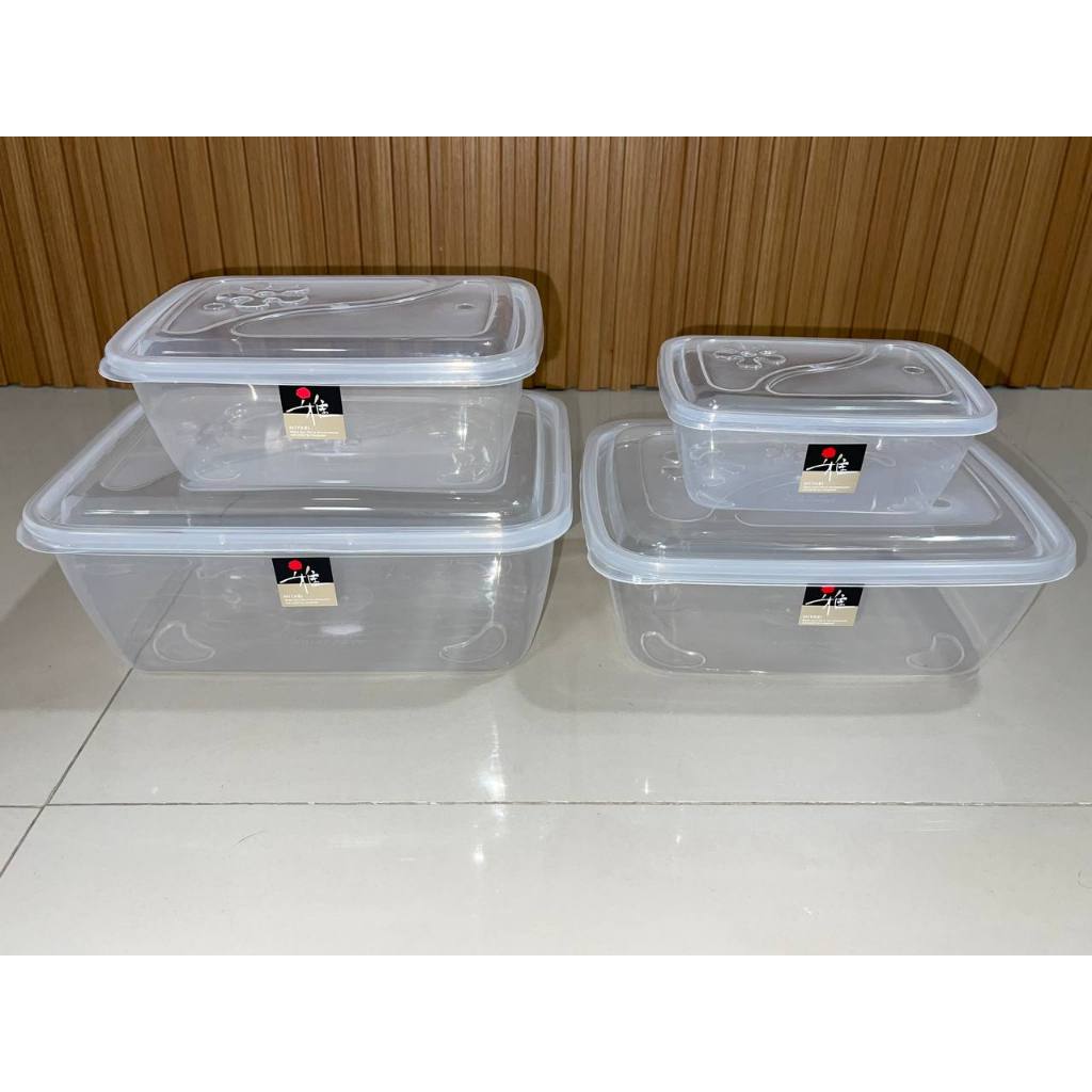 set of 4pcs. baunan / 4x size transparent food keeper box 1 Liter + 2 ...