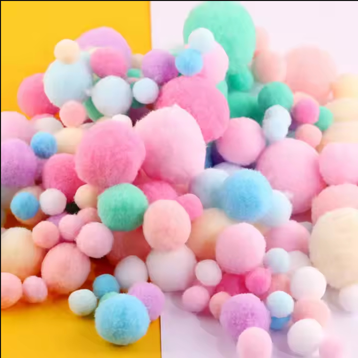 50PCS PASTEL color Pompom polyester cotton balls for art and crafts ...