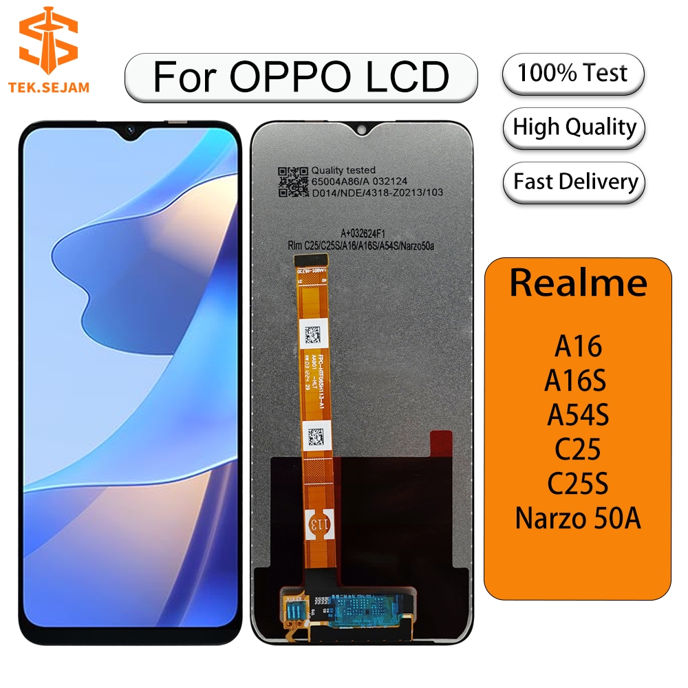 TEK.SEJAM LCD For OPPO A16 A16S Realme C25 C25S lcd Display Screen assembly replacement 100% ...
