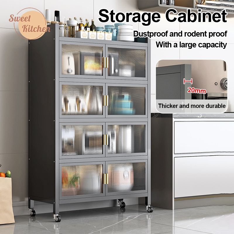 Carbon Steel Kitchen Rack Storage Cabinet Dustproof For Multi-function ...