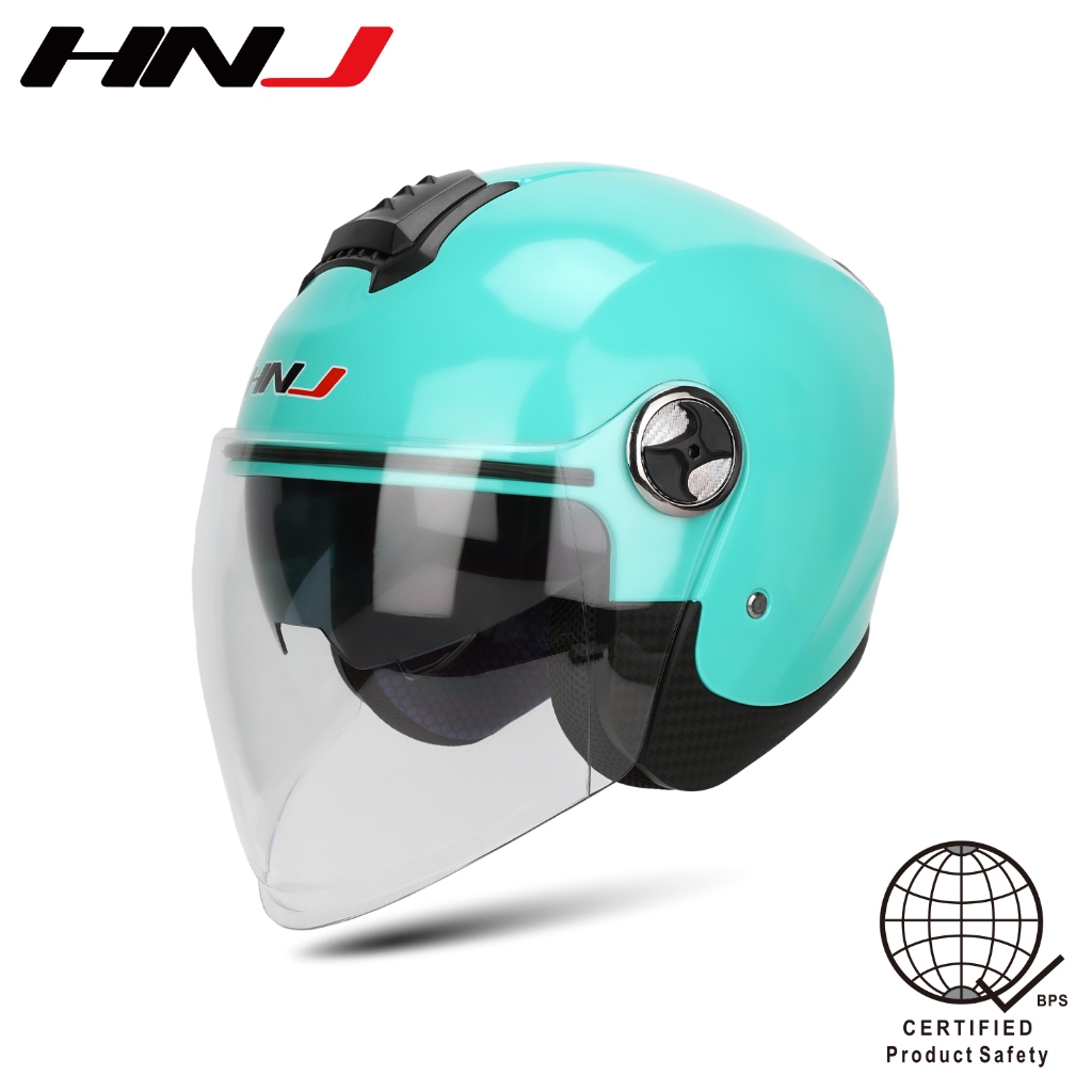 HNJ A856 Half Face Helmet Dual Visor Motorcycle Men and Women With ICC ...