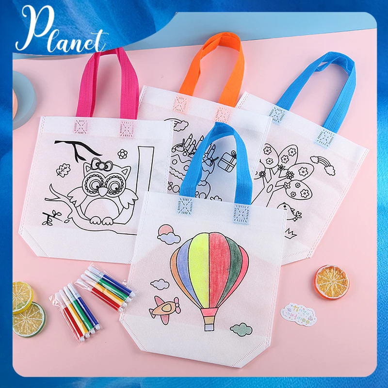 DIY Graffiti Bag Painting Bag coloring bag Handmade bag Children ...