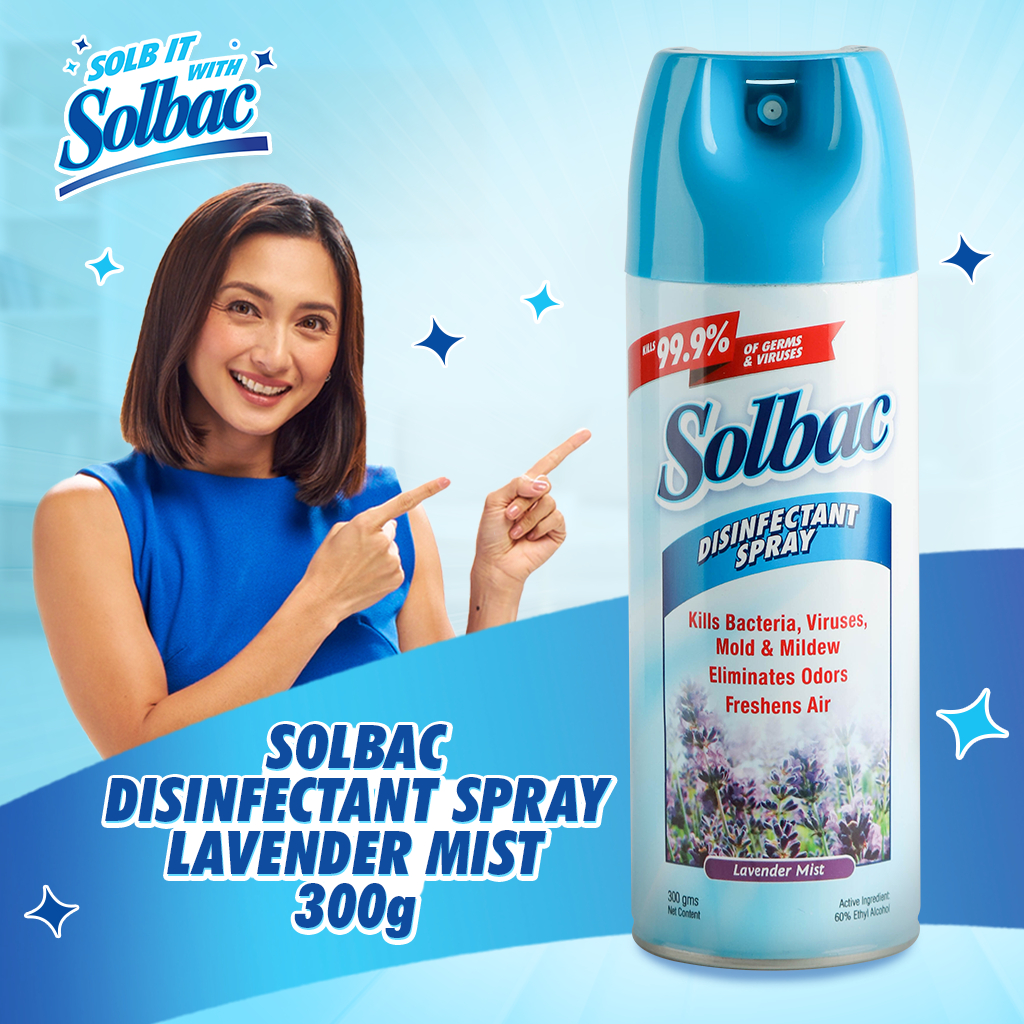 Solbac Disinfectant Spray Lavender Mist 300g | Shopee Philippines