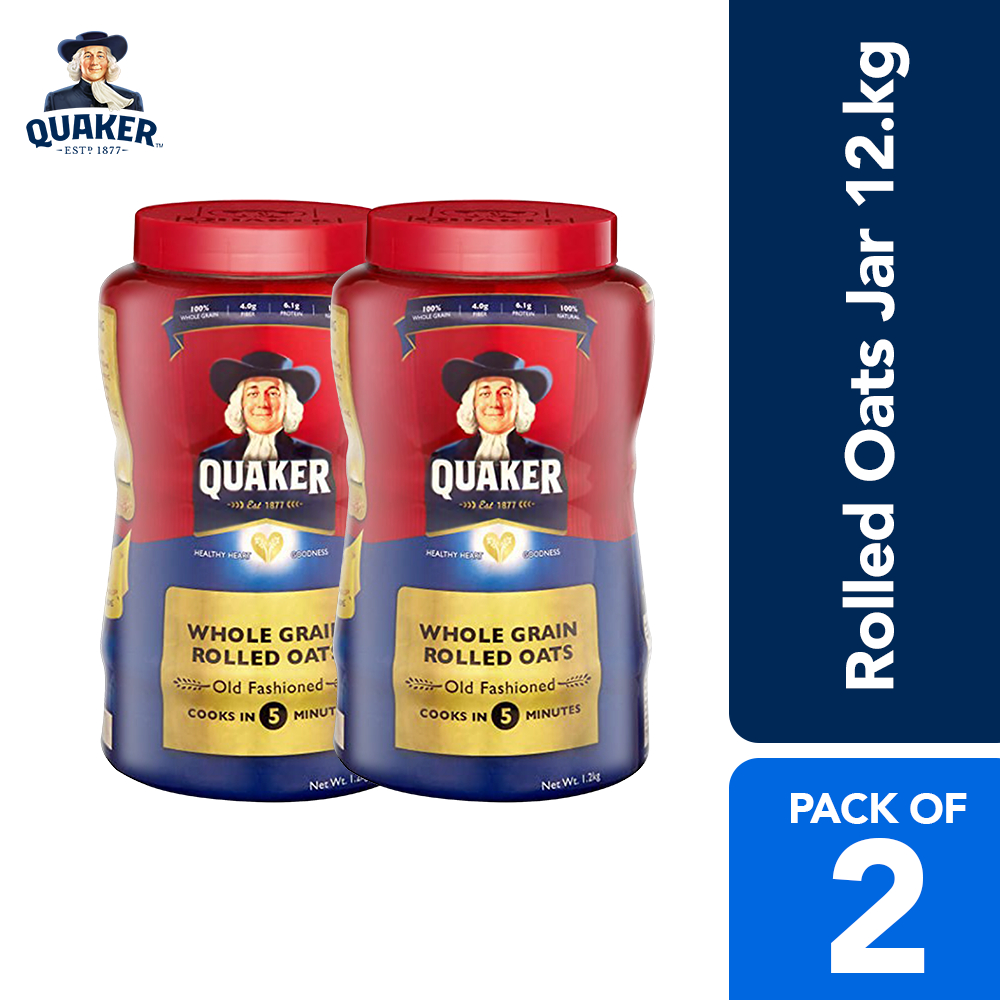 Quaker Rolled Oats Jar 1.2kg - Pack of 2 | Shopee Philippines