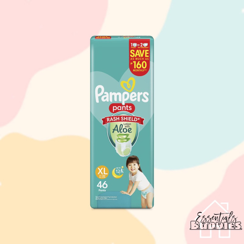 (ORIGINAL) PAMPERS PANTS XL ALOE VERA 42 pcs RASH SHIELD | Shopee ...