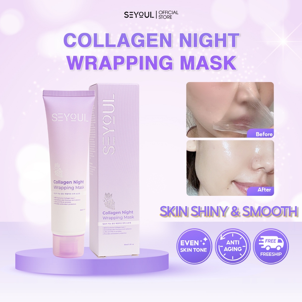 SEYOUL Korean Collagen Night Wrapping Mask, Peel-off mask Anti-aging ...
