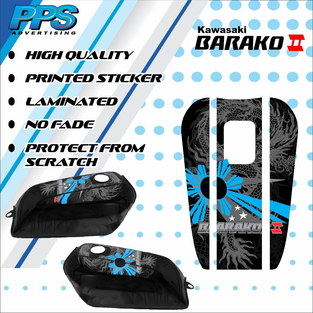 Kawasaki Barako II Gas Tank Sticker Decals | Shopee Philippines