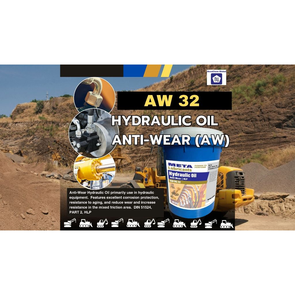 Hydraulic Oil AW 32 HLP-META LUBRICANTS - Choose 18 or 20 liters-pail ...