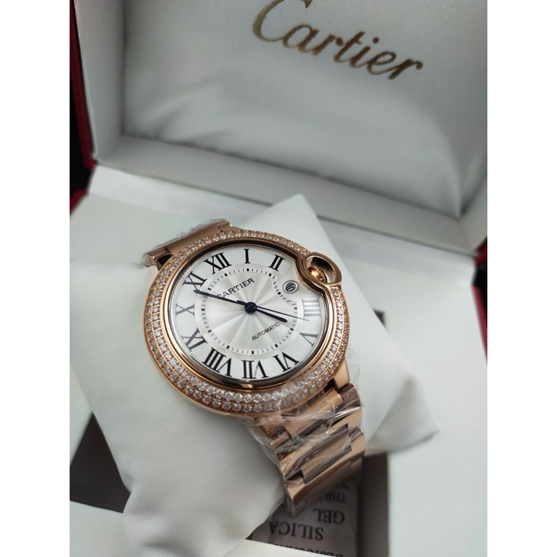 CARTIER Ballon stone bezel automatic stainless steel watch | Shopee ...