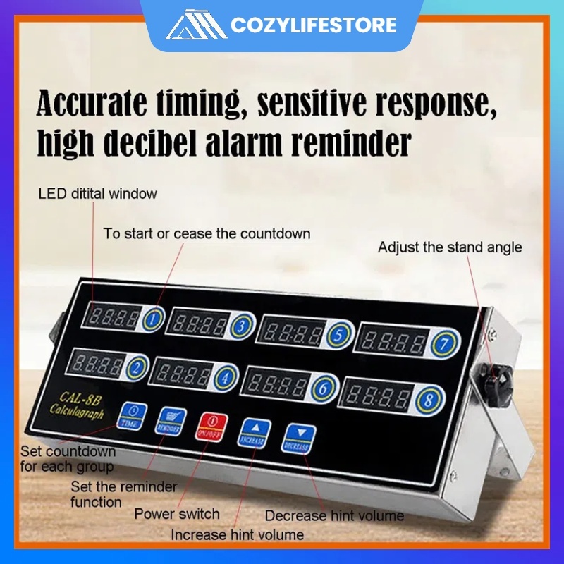 3 Stage Reminder 8 Channel Digital Timer CAL-8B Shaking Timing | Shopee ...