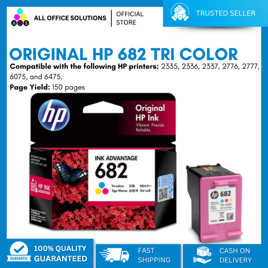 HP 682 Tri-Color Original Ink Advantage Cartridge | Shopee Philippines