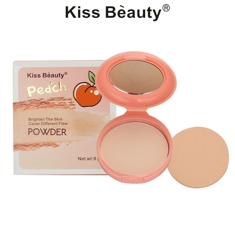 kiss beauty Face Powder Oil Control Waterproof Compact Pressed Powder ...