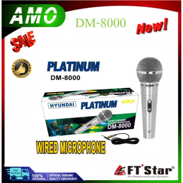 Hyundai Platinum DM-8000 Professional Hyper-Cardioid Dynamic Gold Microphone | Shopee Philippines