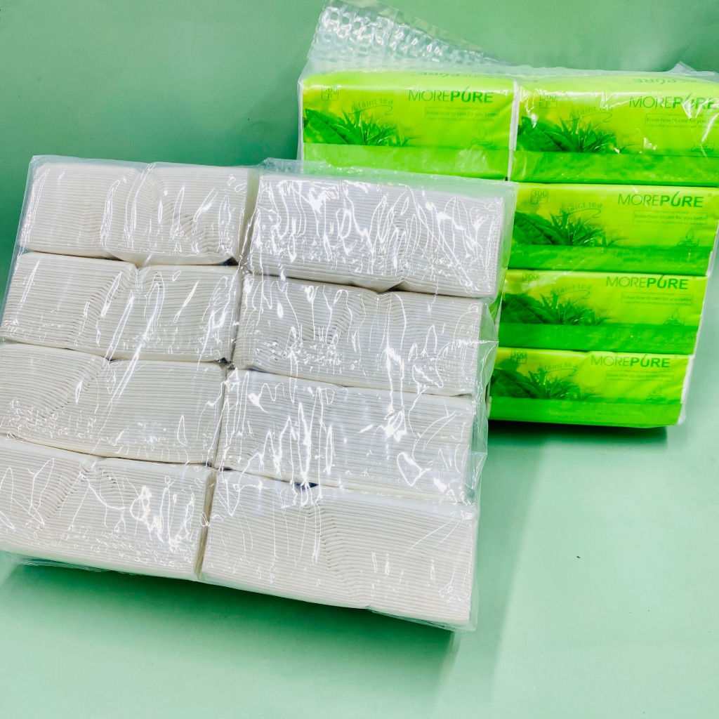 8pc/pk White tissue table tissue Green tea series removable facial ...