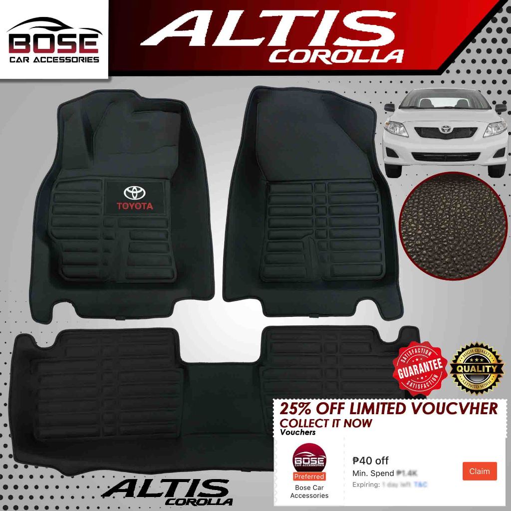 5D Black Deep Dish Matting for Toyota Altis 2008 - 2013 Floor Liner ...