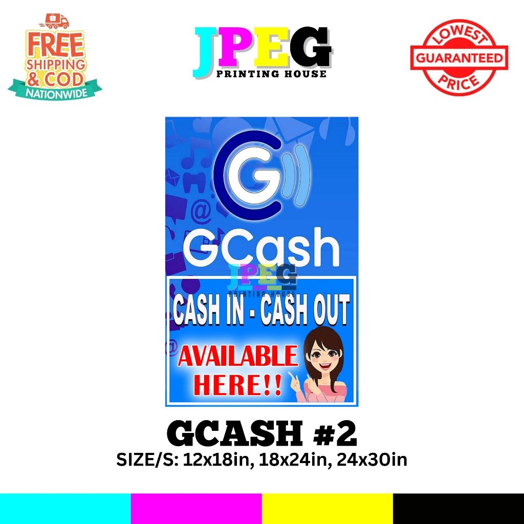 GCASH #2 Tarpaulin Cash in Cash Out Affordable High Quality Tarp SQ FP ...