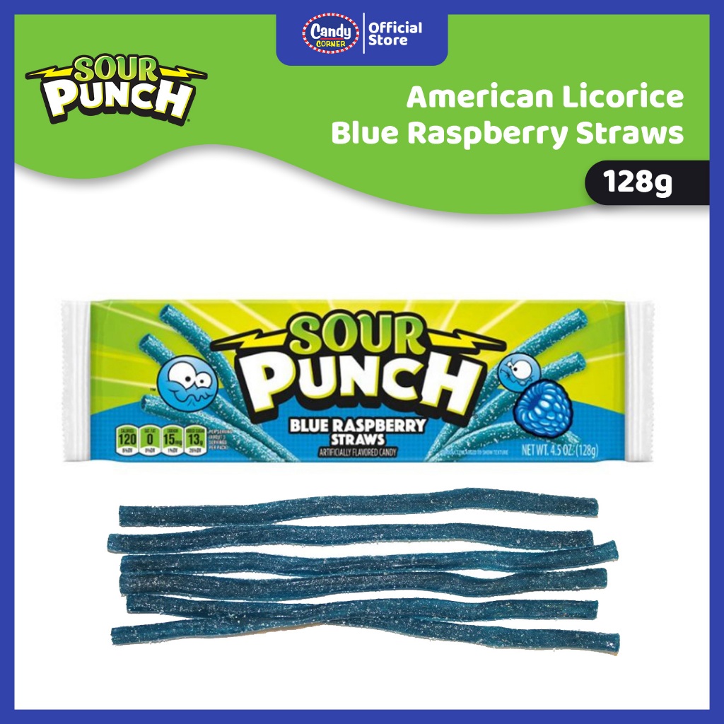 Sour Punch Blue Raspberry Straws 128g | Shopee Philippines
