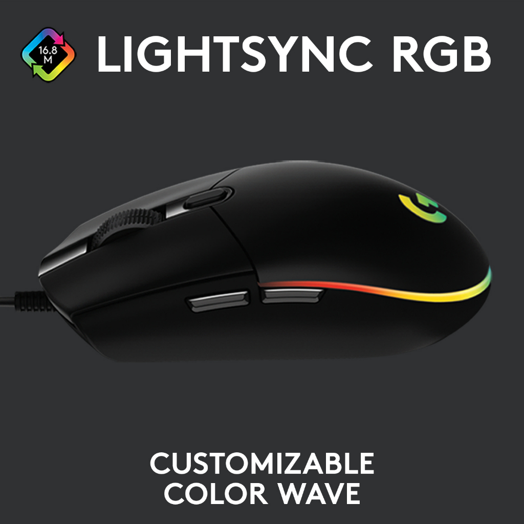 Logitech Gaming Mouse G102 LIGHTSYNC Wired 8,000 DPI Customizable RGB ...