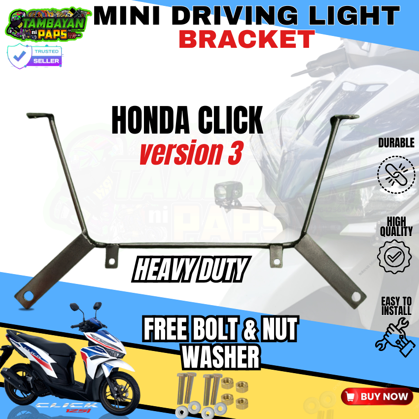 MOTORCYCLE BRACKET HONDA CLICK 125i VERSION 3 (V3) MINI DRIVING LIGHT ...