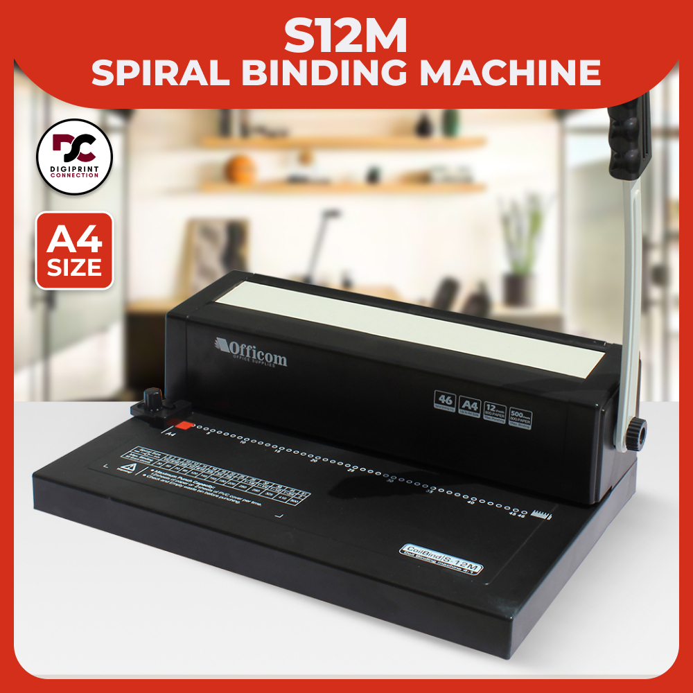 Spiral Binding Machine S12M A4 Size Officom Heavy Duty Binder | Shopee ...