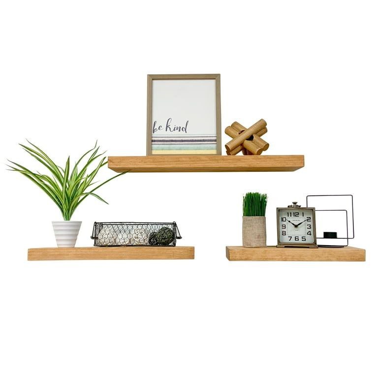 3Pcs Set Floating Wall Display Shelves/Book shelf hanging living room ...