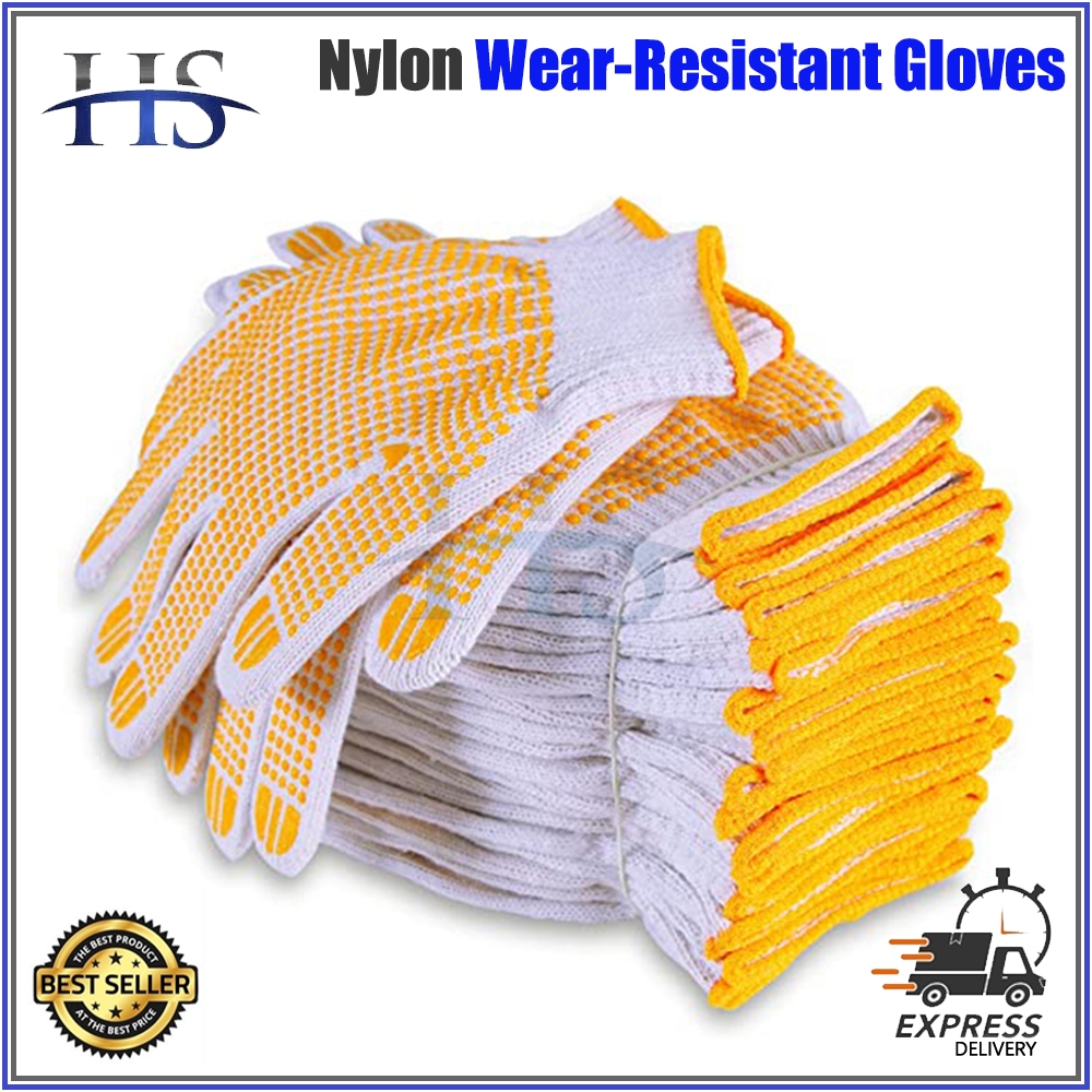 12 Pairs yellow makapal na Pares ng Rubber Gloves Construction Gloves ...