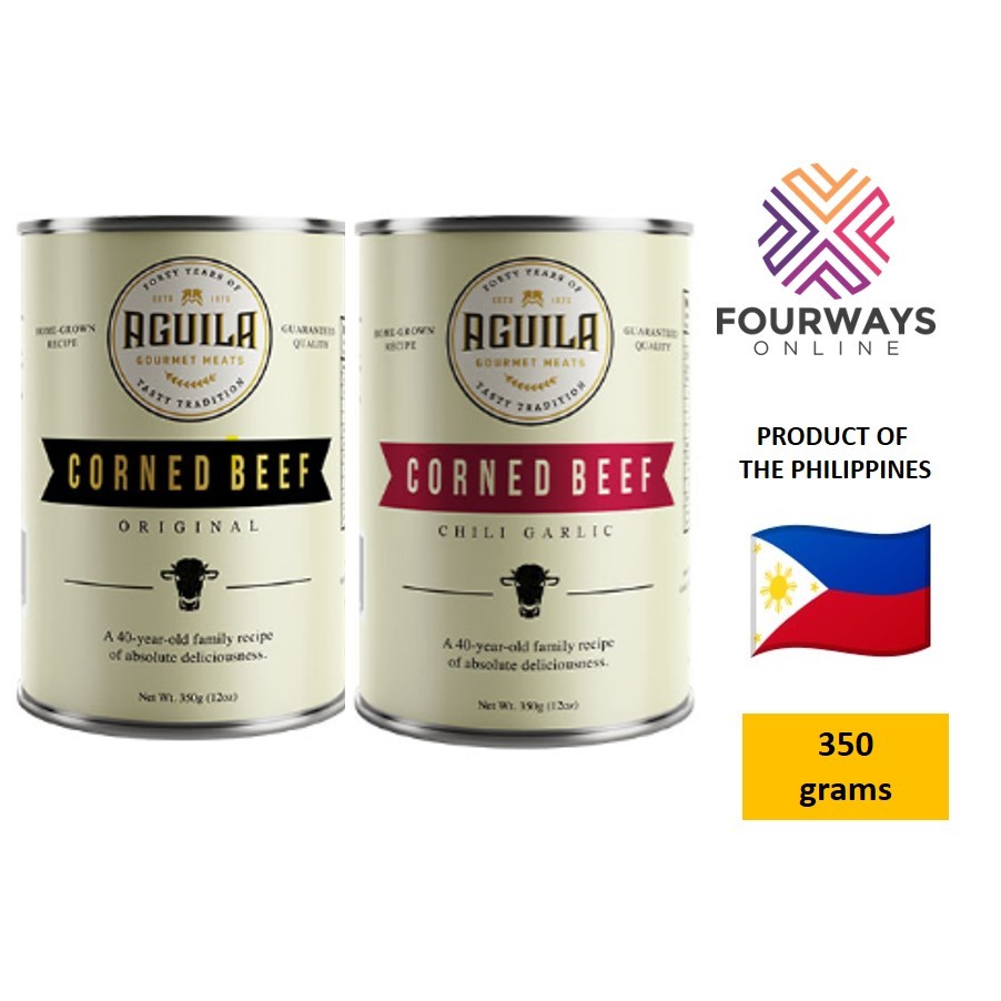 Aguila Corned Beef 350g (Original and Chili Garlic) | Shopee Philippines