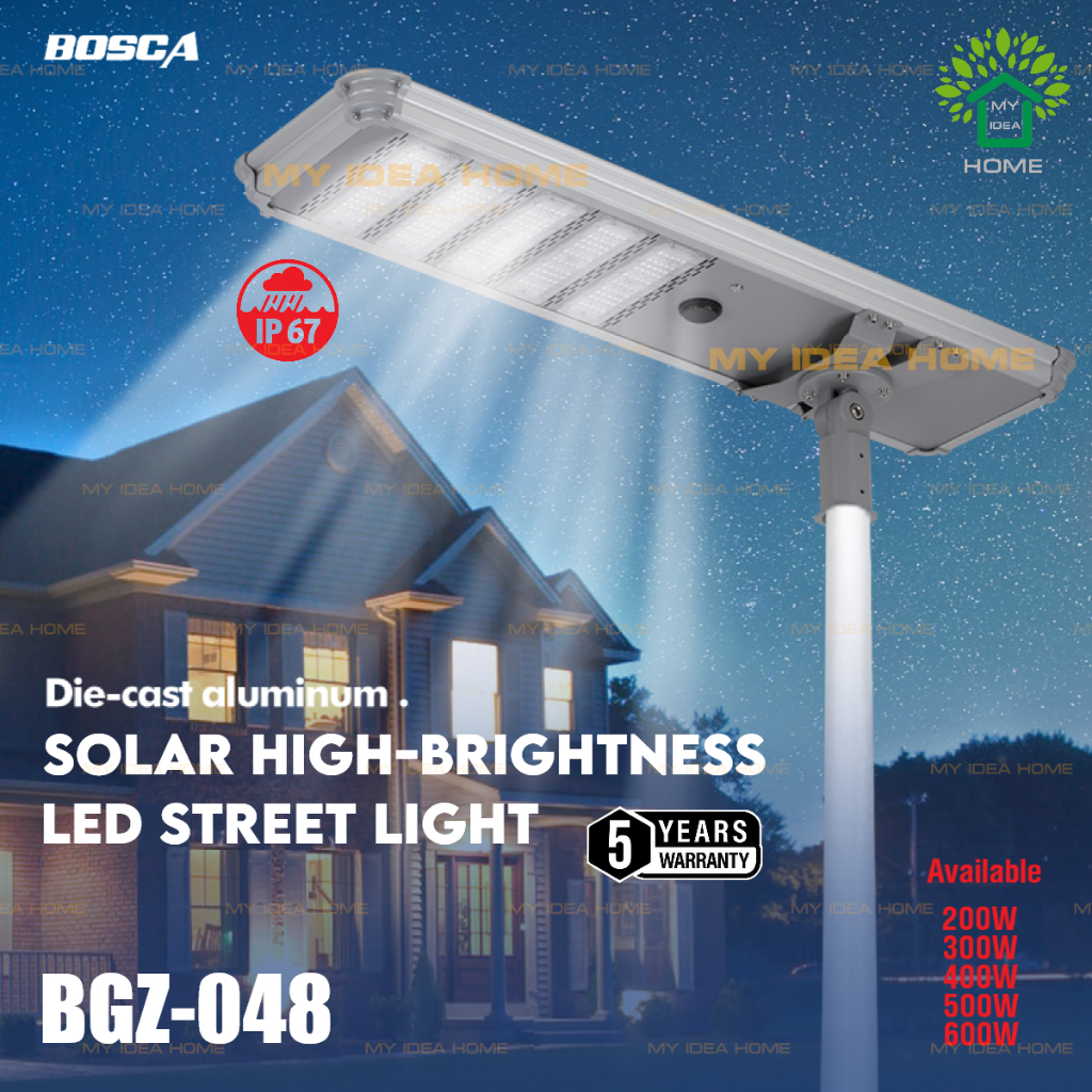 Bosca Solar Street Light 200/300/400/500W High brightness LED IP67 ...