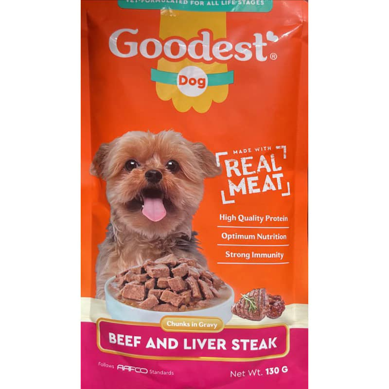 Goodest Dog Grilled Beef and Liver Wet Dog Food Pouch (130g) | Shopee ...