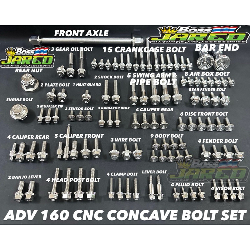 ADV 160 CNC CONCAVE FULL SET BOLTS | Shopee Philippines