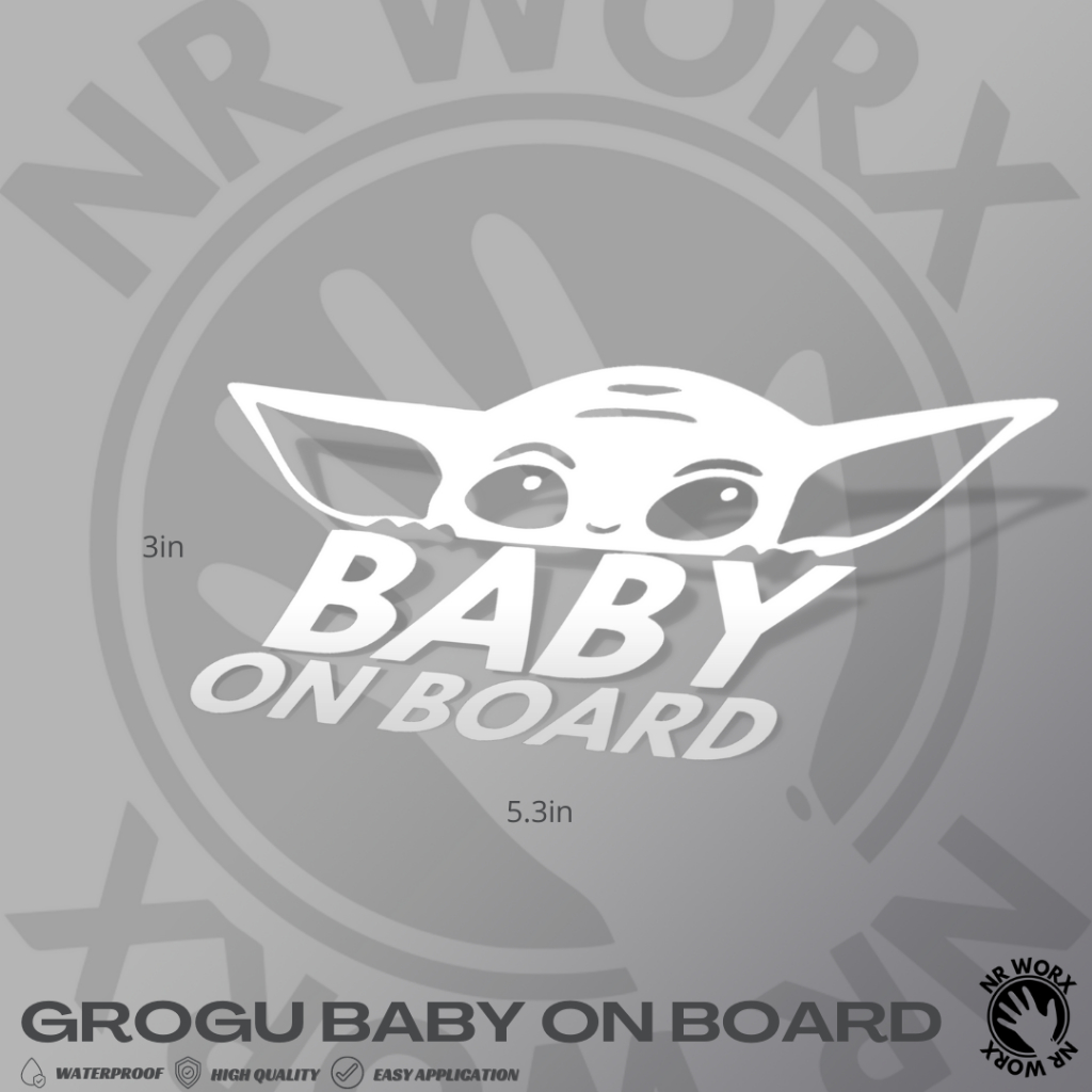 Grogu Baby On Board StarWars Vinyl Decal Movie Sticker | Shopee Philippines